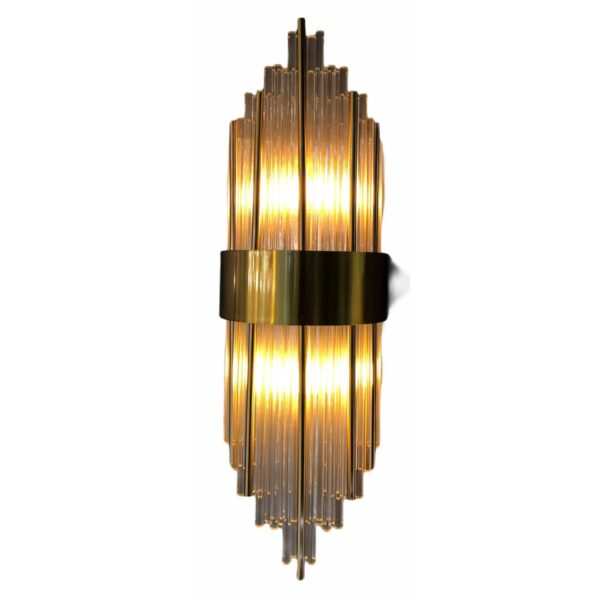 Art Deco Wall Light - Gold Crystal Style Lighting