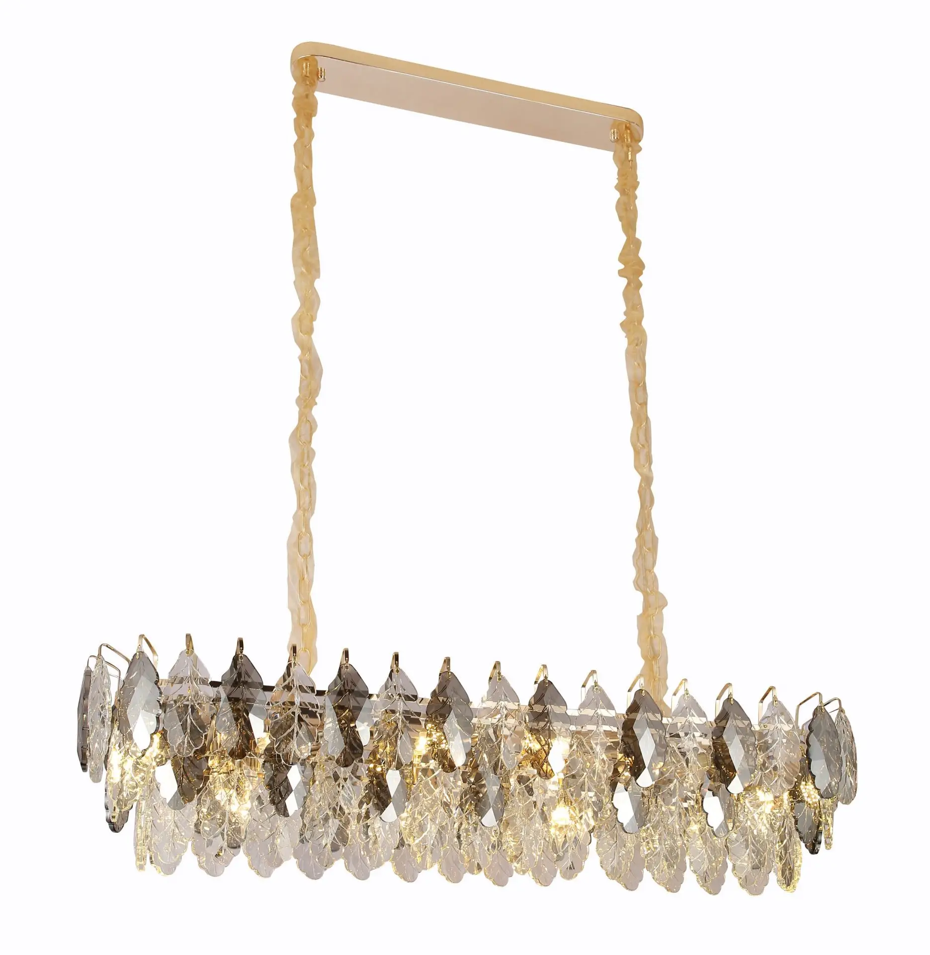 Gold Leaf Crystal Chandelier for Elegant Lighting