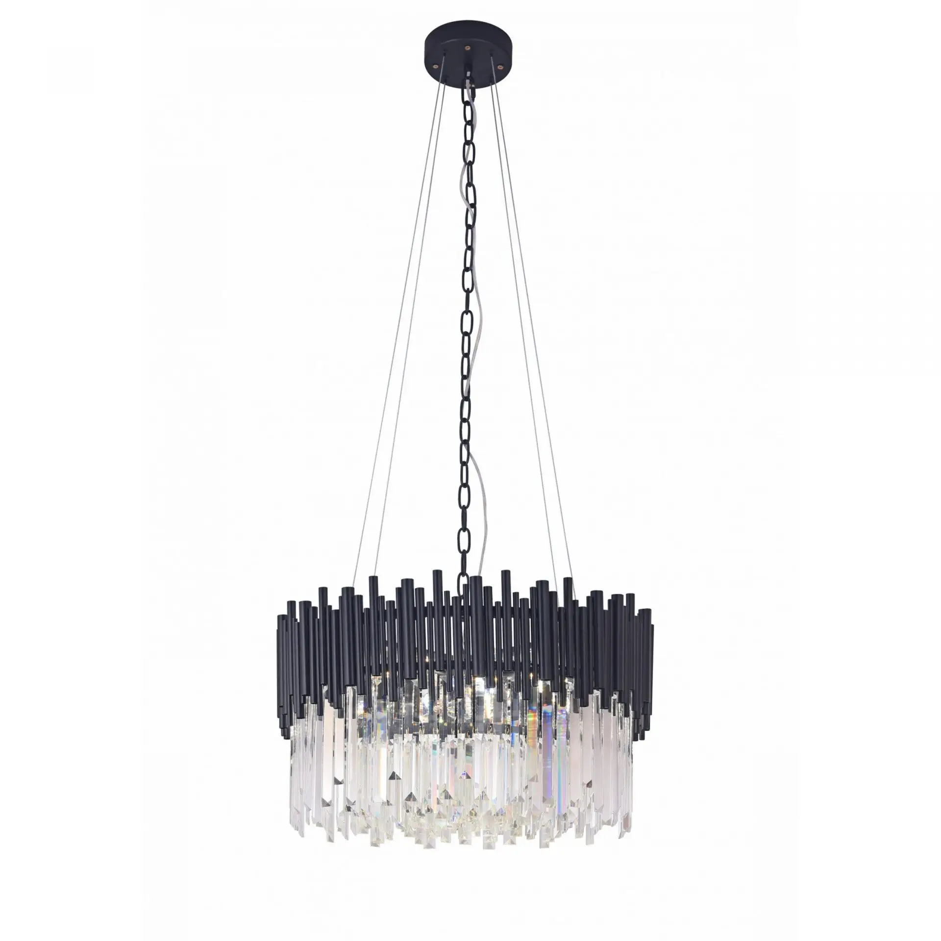 Black Hanging Crystal Chandelier for Luxe Decor