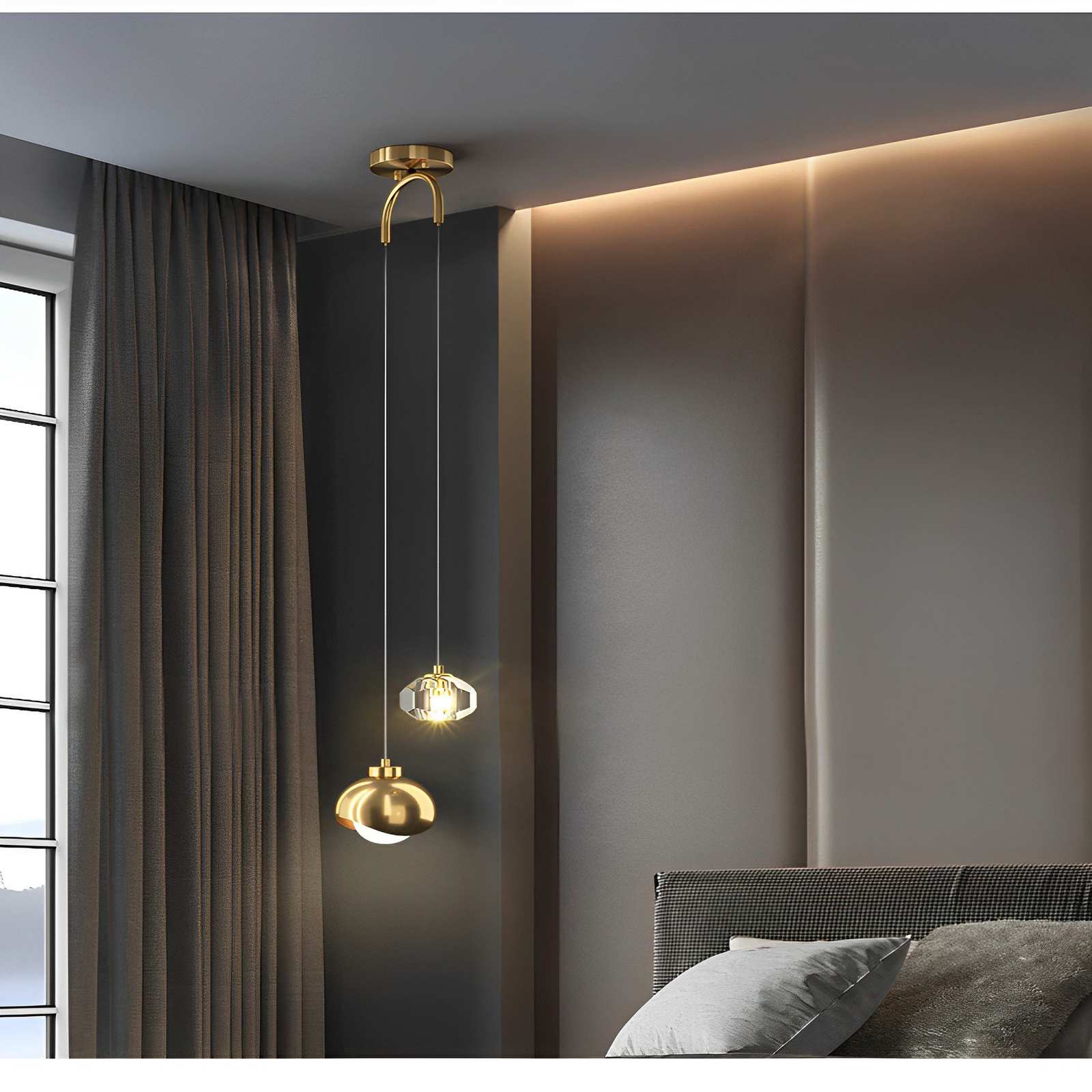 Crystal Ceiling Golden Pendant Light - CP86 - Ecobrite LED