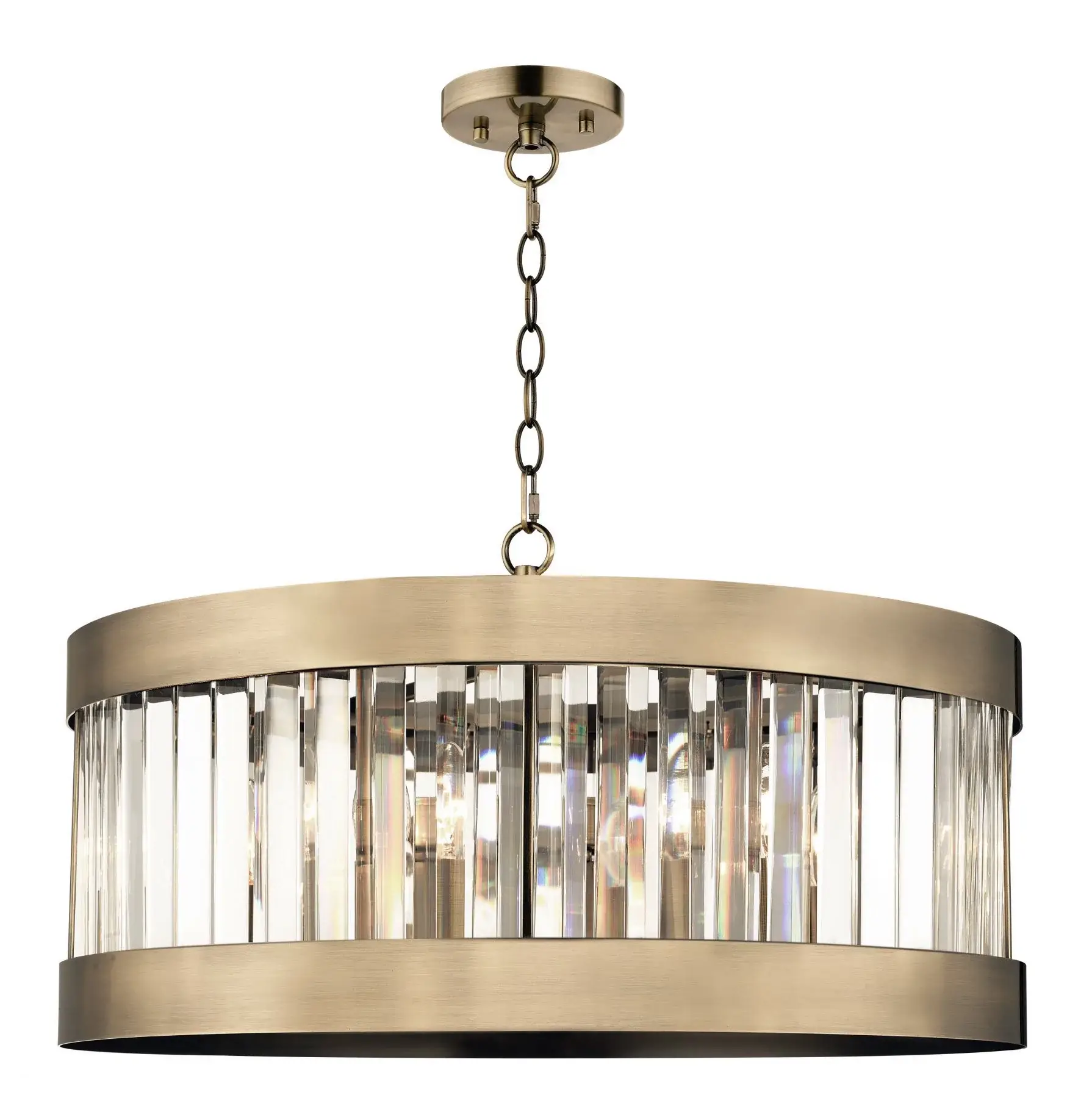 Large Titanium Crystal Ceiling Chandelier – Bold Elegance