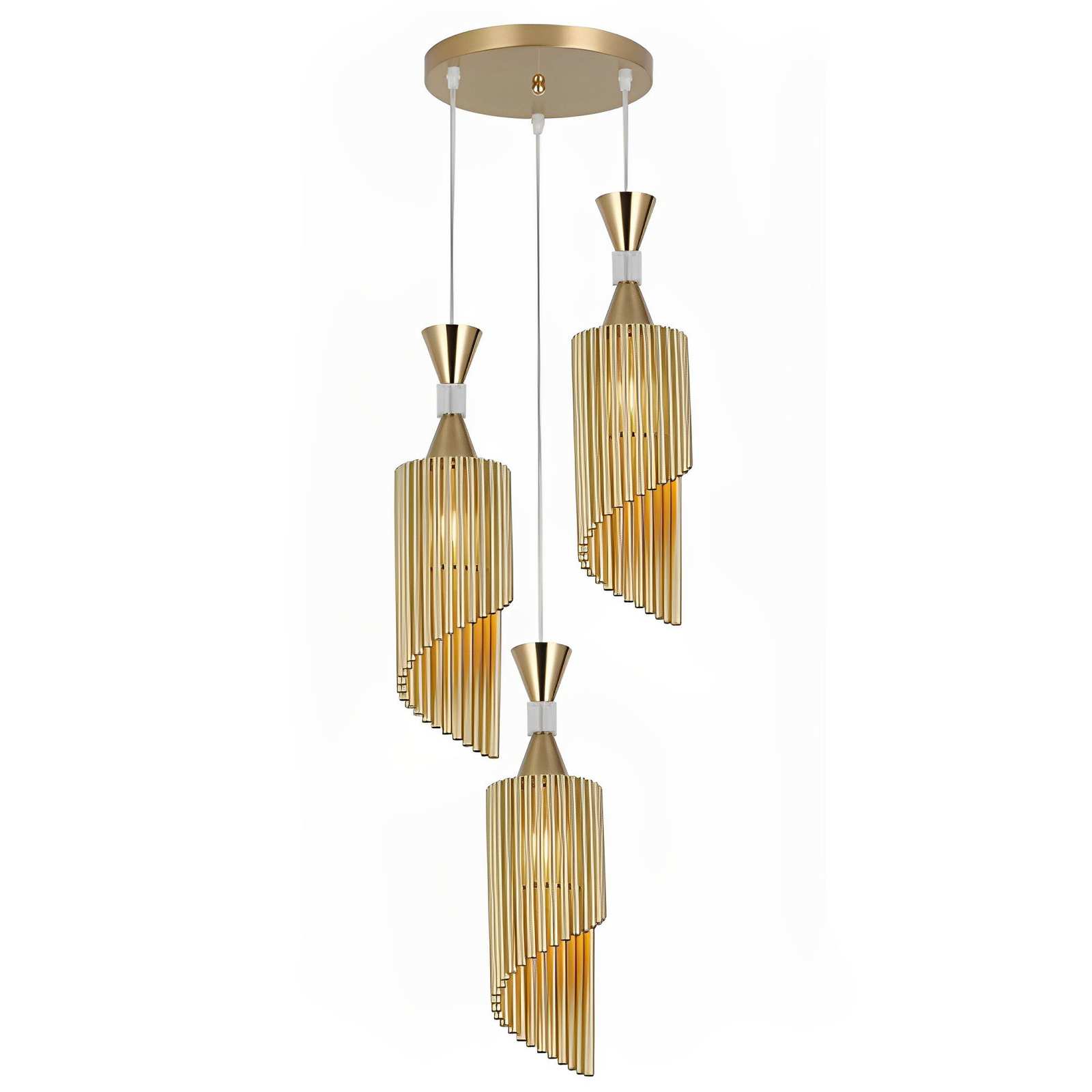 3 Large Gold Ceiling Pendant Lights CP106 - Ecobrite LED