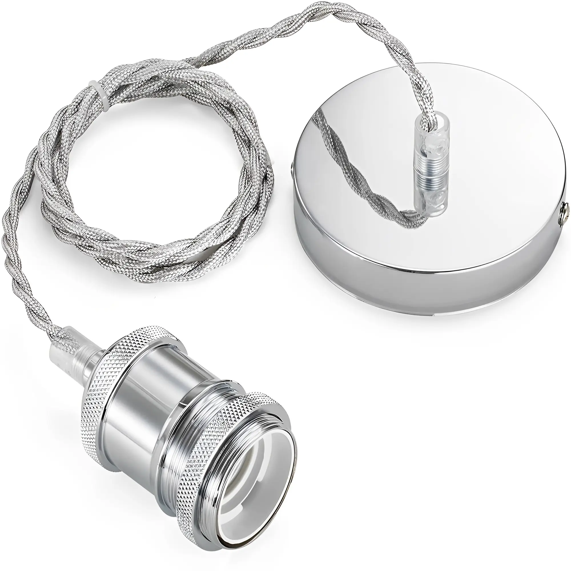 Chrome Ceiling Pendant Light Holder – Sleek & Durable