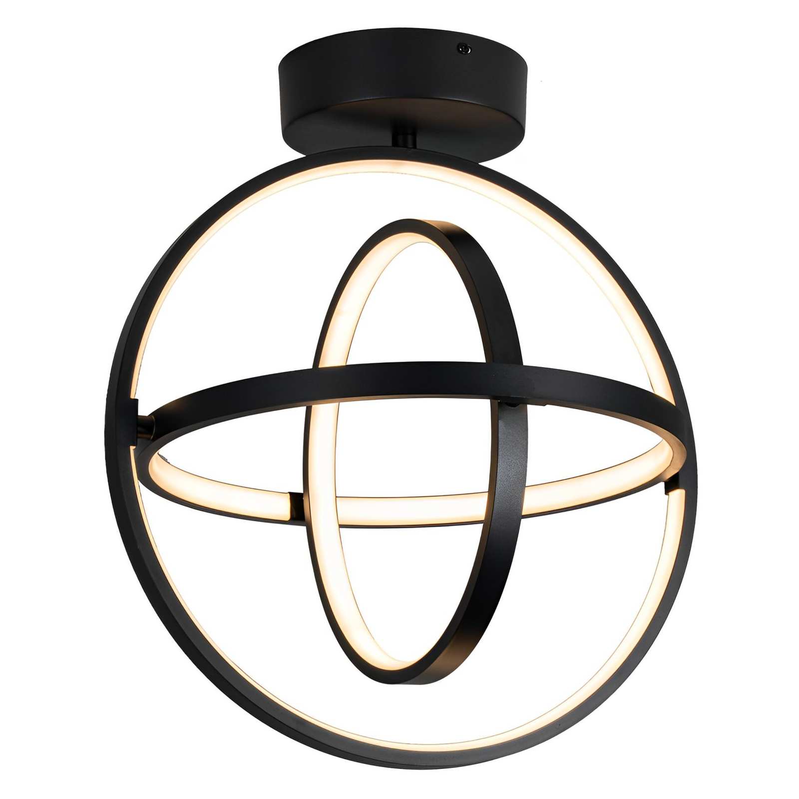 Modern Atom Rings Black Chandelier CP125 - Ecobrite LED