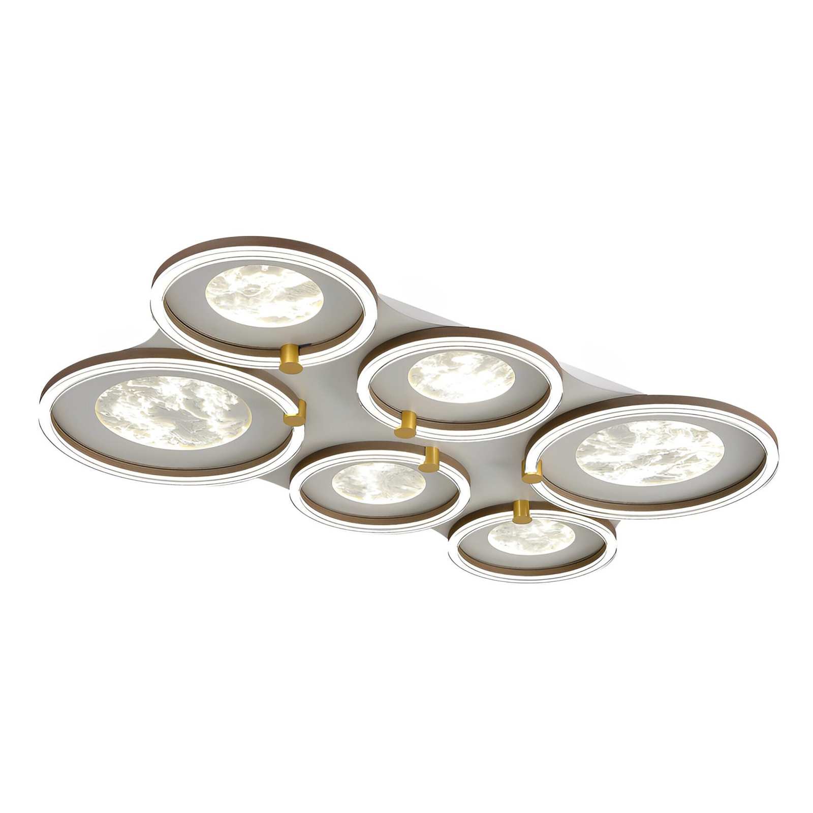 Multiple Modern Moon Round Flush Ceiling Light CP171 - Ecobrite | UK's ...